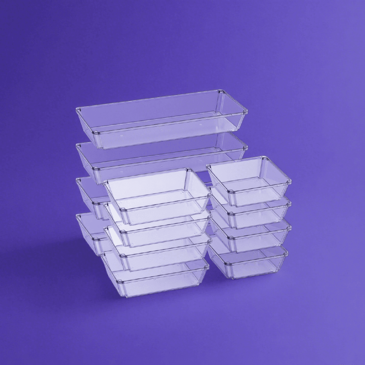 Plastic Drawer Organizer | Clear Stackable Dividers – JOLLYCHEF