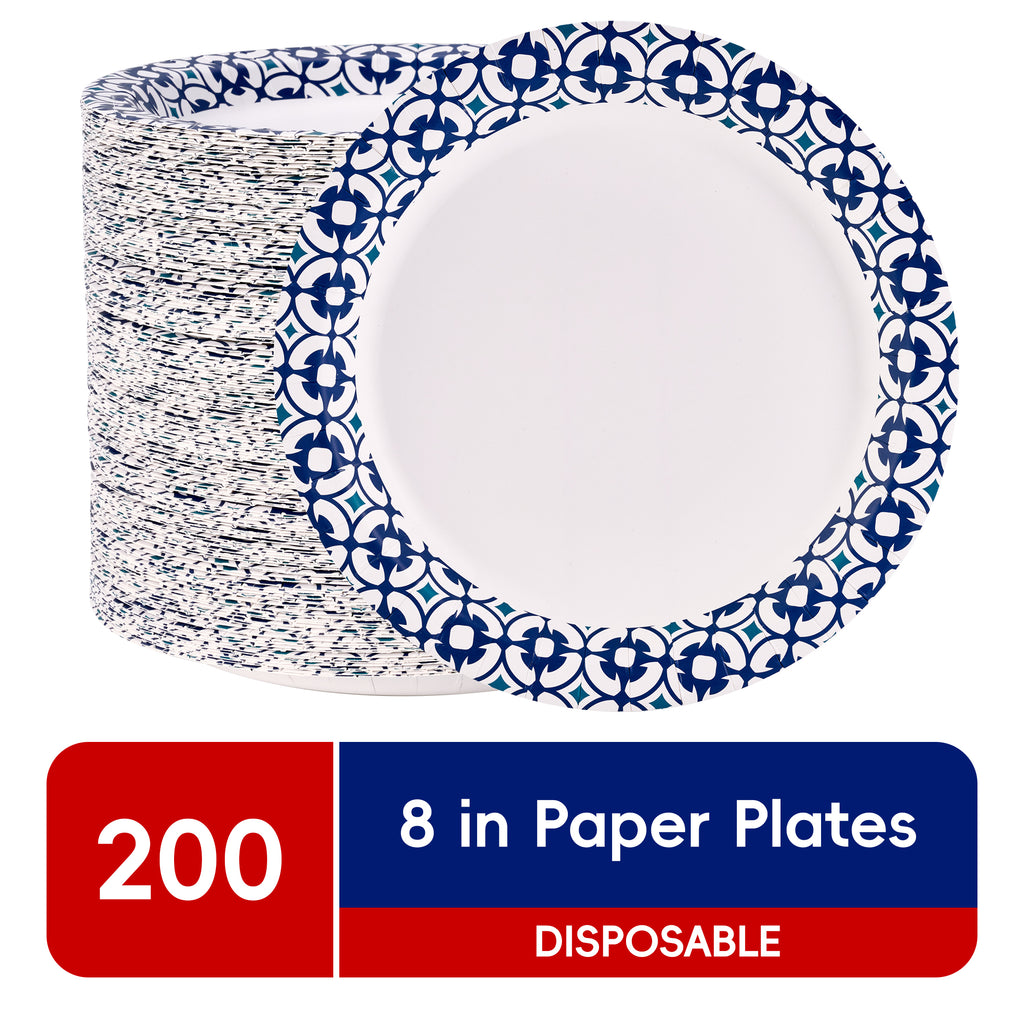 200-Pack 8.5" Leak-Resistant Paper Plates | Cut-Resistant – JOLLYCHEF