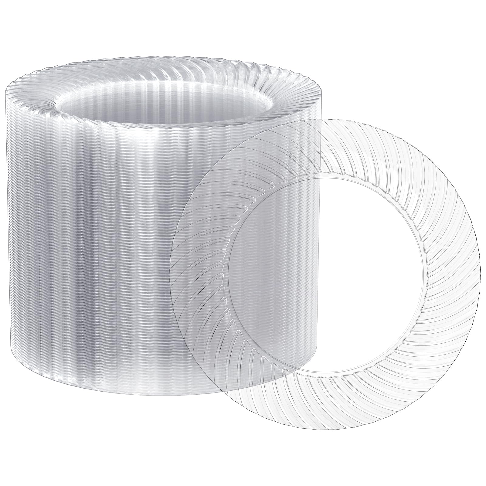 FOCUSLINE 7 Inch Clear Plastic Plates, 100 Count Disposable Heavy Duty ...