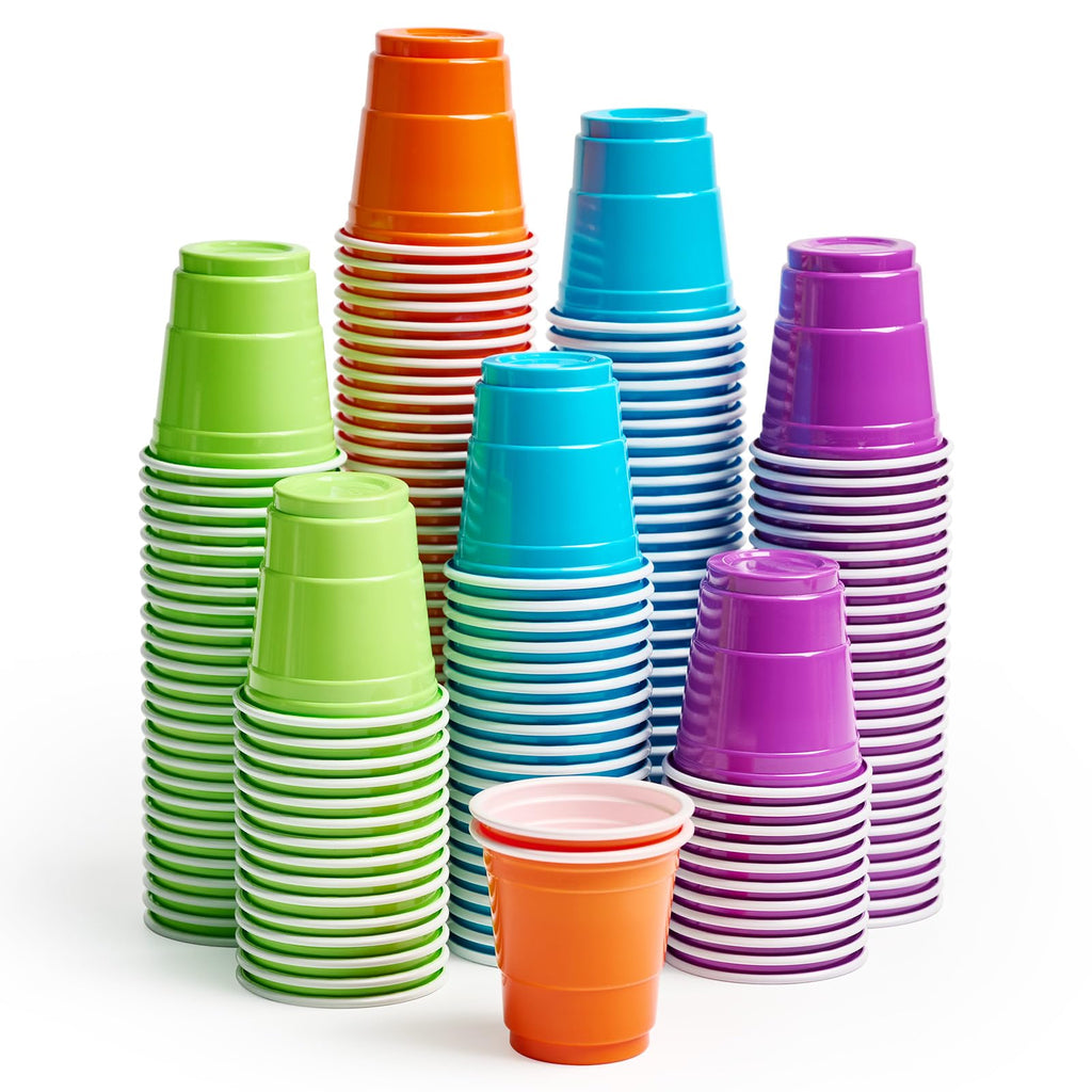 Grab 2oz Multicolor Plastic Shot Cups for Tasting & Parties – Vibrant ...