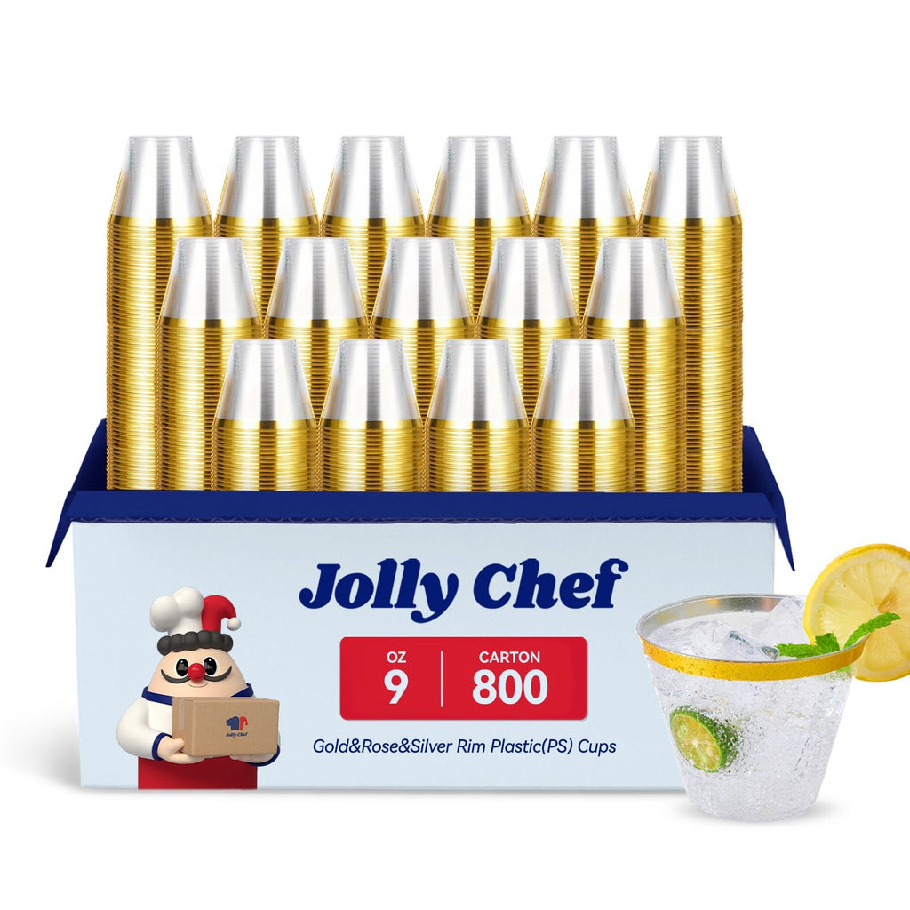 Grab 12oz Gold Rim Clear Wide Mouth PS Plastic Beer Cups – Perfect for ...